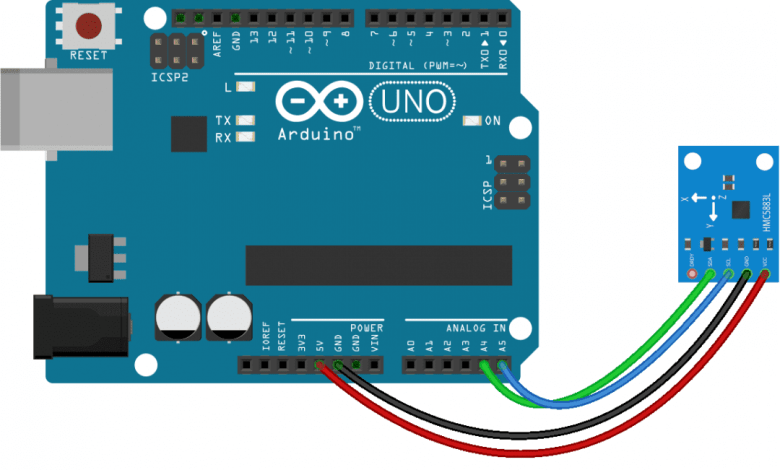 ساخت مگنومتر با آردوینو (مغناطیس سنج QMC5883L)